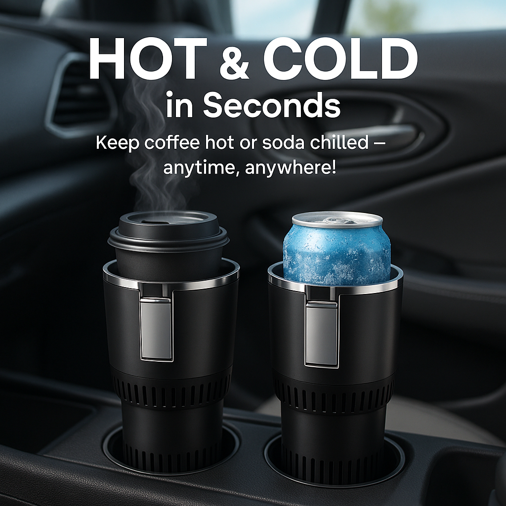 Smart Car Cup Holder – Heats & Cools Drinks in Minutes – Technoleep