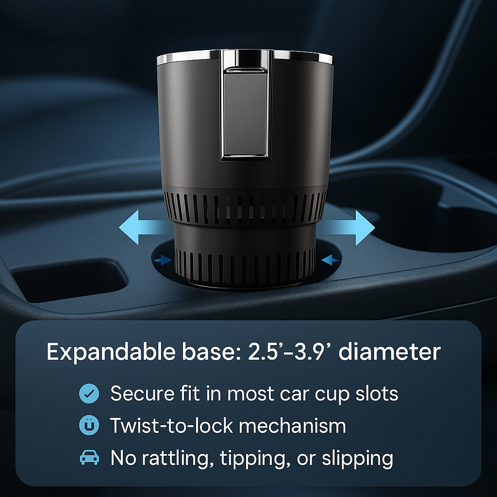 Smart Car Cup Holder – Heats & Cools Drinks in Minutes – Technoleep